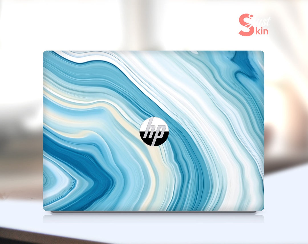 Hp Laptop Skin, Abstract Blue Line Art Design Personalized Gift Cool ...