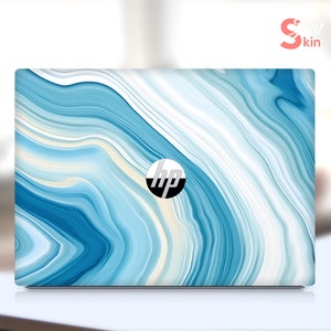 Hp Laptop Skin, Abstract Blue Line Art Design Personalized Gift Cool ...