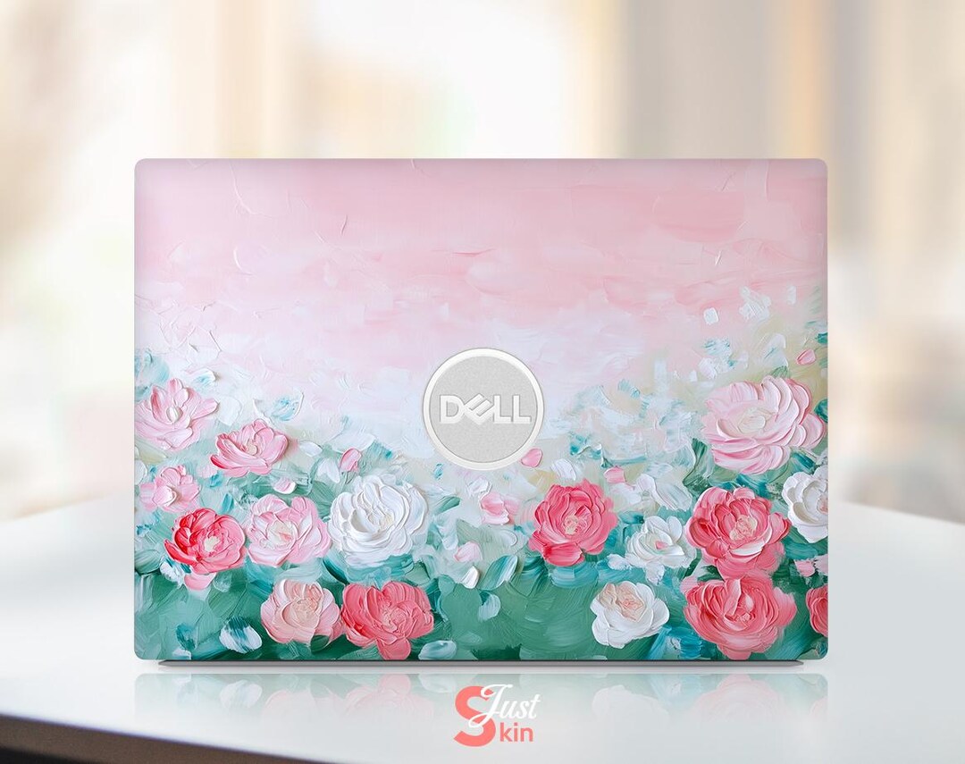 Dell Laptop Sticker Light Oil Painting Rose Pattern Unique Gift Vinyl ...