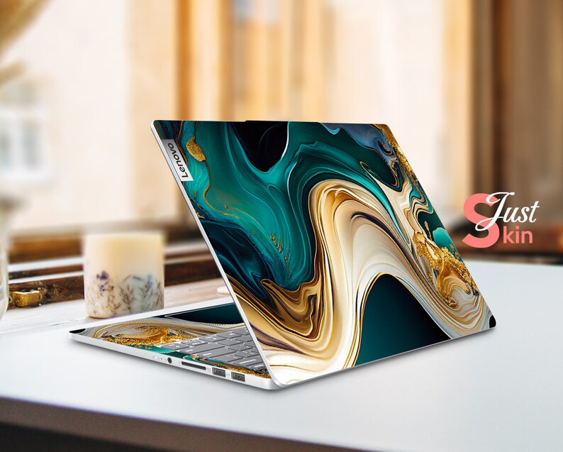 Lenovo Yoga Skin, Laptop Gifts, Personalized Distinctive Green Marble ...