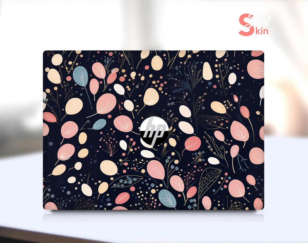 HP Laptop Accessories Black Background Leaf Design Fit Vinyl Decal ...