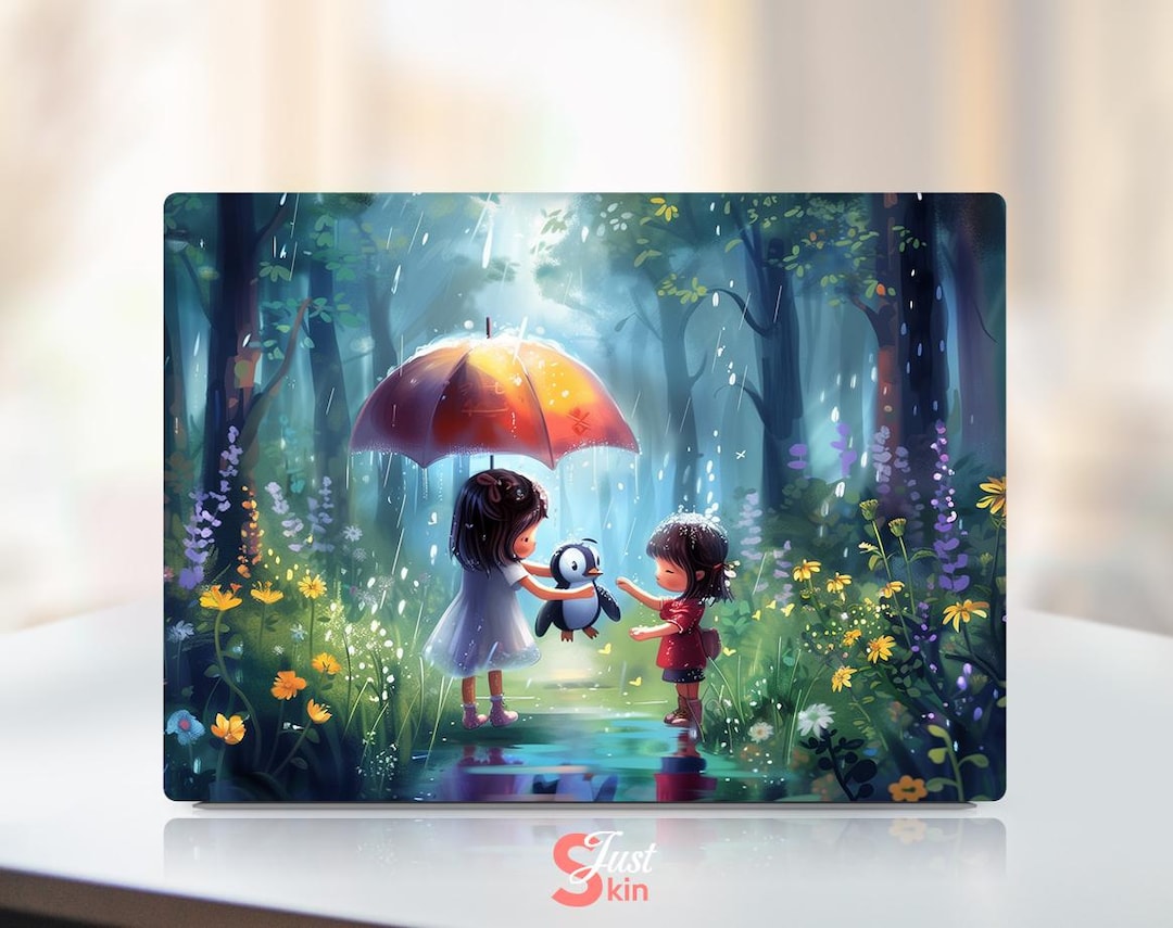 Dell Laptop Skin Custom Rainy Day Girl Design Personalized Gift Full ...