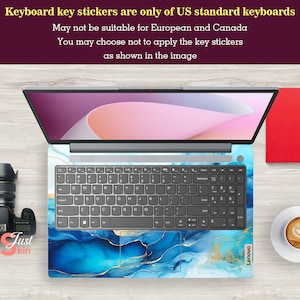 Lenovo Laptop Skin, Personalized Blue Aesthetic Design Vinyl Decal ...