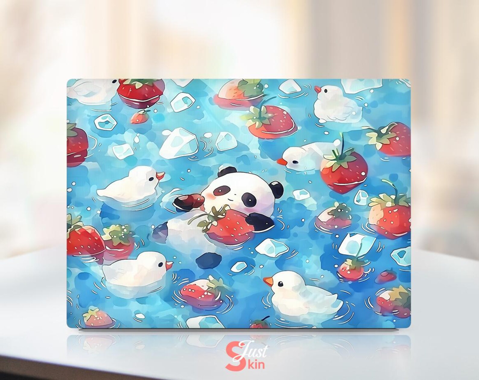 Dell Laptop Sticker Custom Personalized Cute Panda Playing Water Gift ...