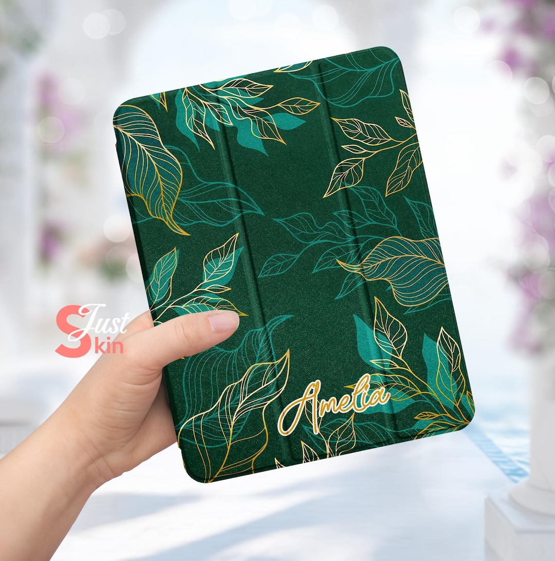 Dark Green iPad Case Protector Folio iPad Cover Branches Design ...