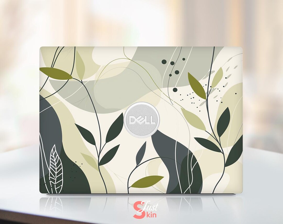 Dell XPS Laptop Sticker Custom Green Plant Pattern Personalized Gift ...