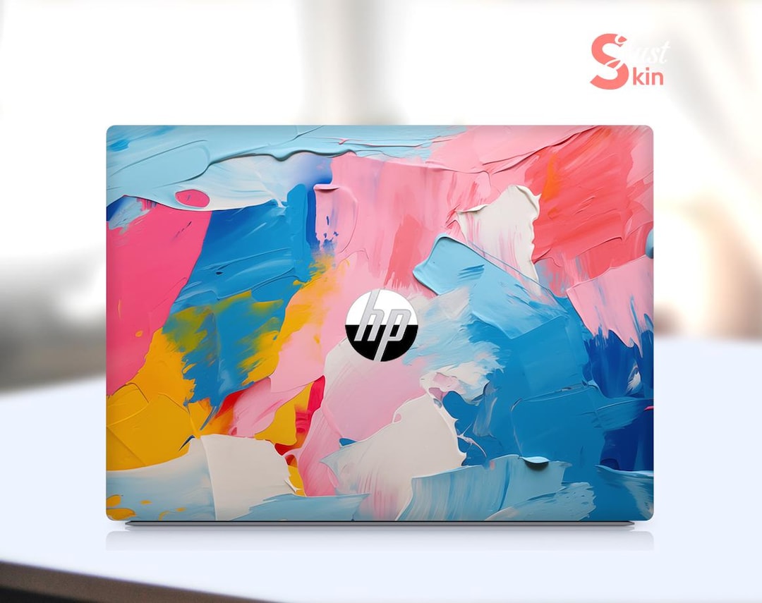 HP Computer Decal Custom Color Oil Painting Pattern Gift Vinyl Decal ...