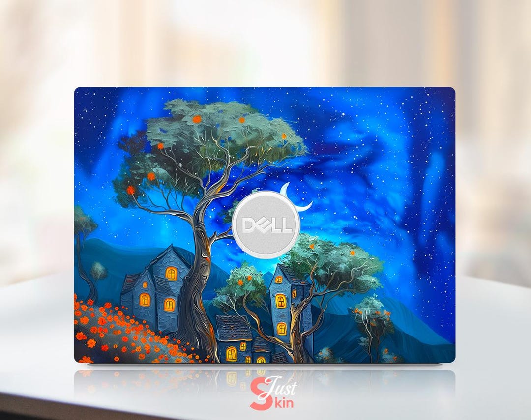 Dell Laptop Sticker Night Trees Design Custom Gift Vinyl Decal for Xps ...