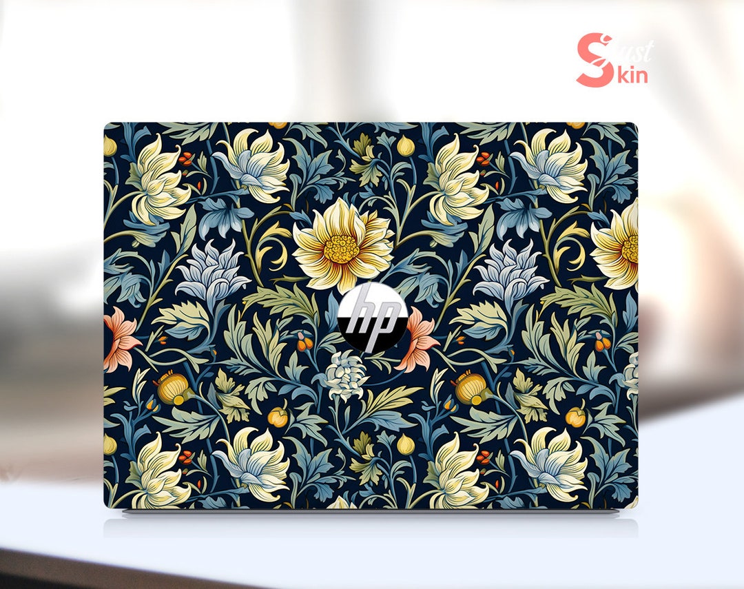 Envy X360 Skin, Aesthetic Floral Design, Personalised Name Sticker ...