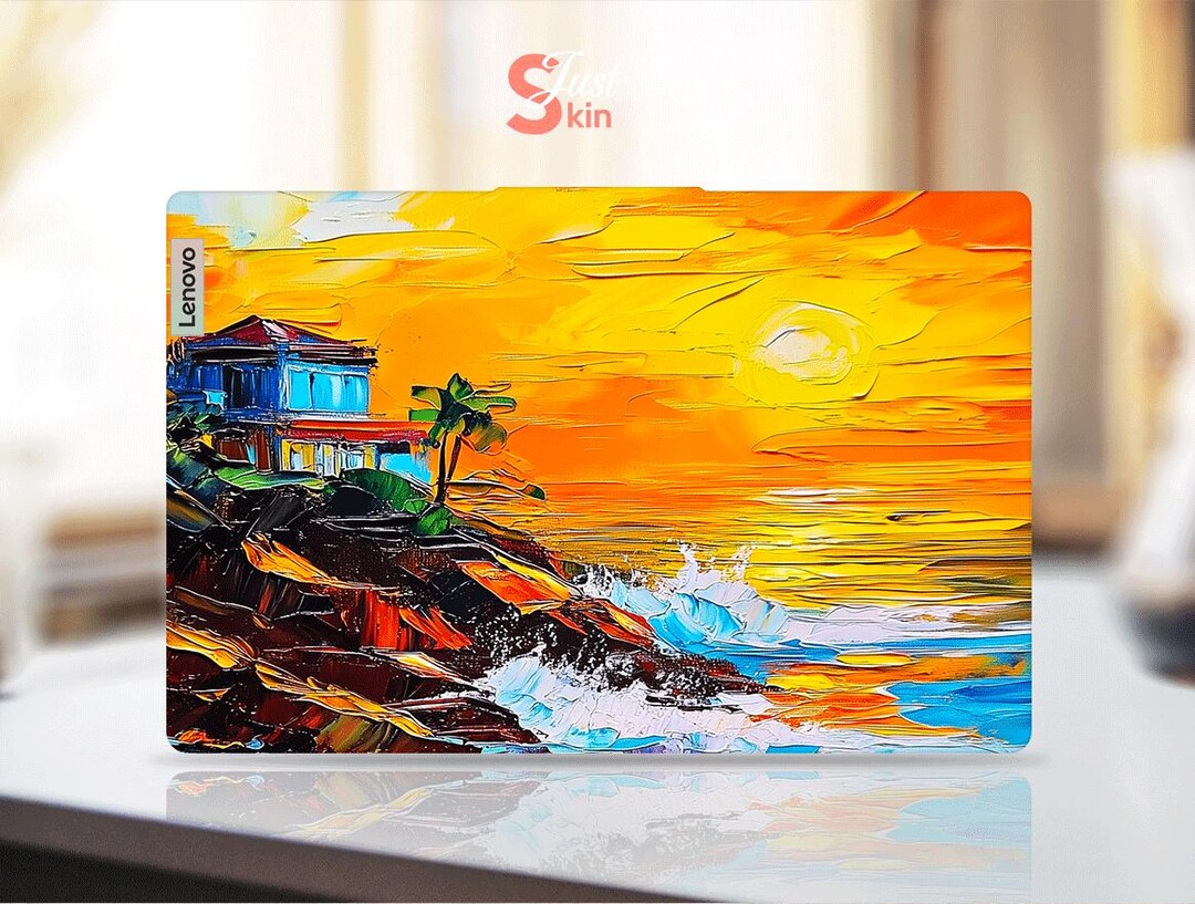Lenovo Yoga Laptop Skin Abstract Oil Painting Seaside Design ...