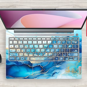 Lenovo Laptop Skin, Personalized Blue Aesthetic Design Vinyl Decal ...