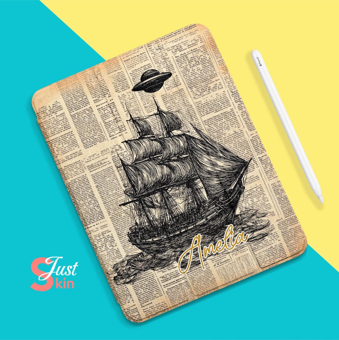 IPad Mini Case Vintage Old Newspaper Ancient Sailing Ship iPad Cover ...