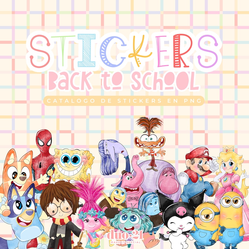 Stickers Escolares listas para imprimir - Etsy México