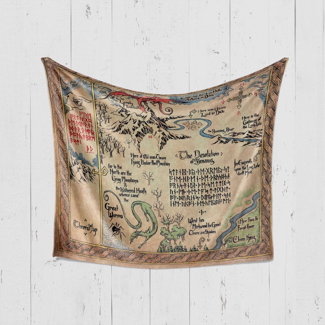 Thorin's Map Hobbit Art Poster Lord of the Rings Middle - Etsy
