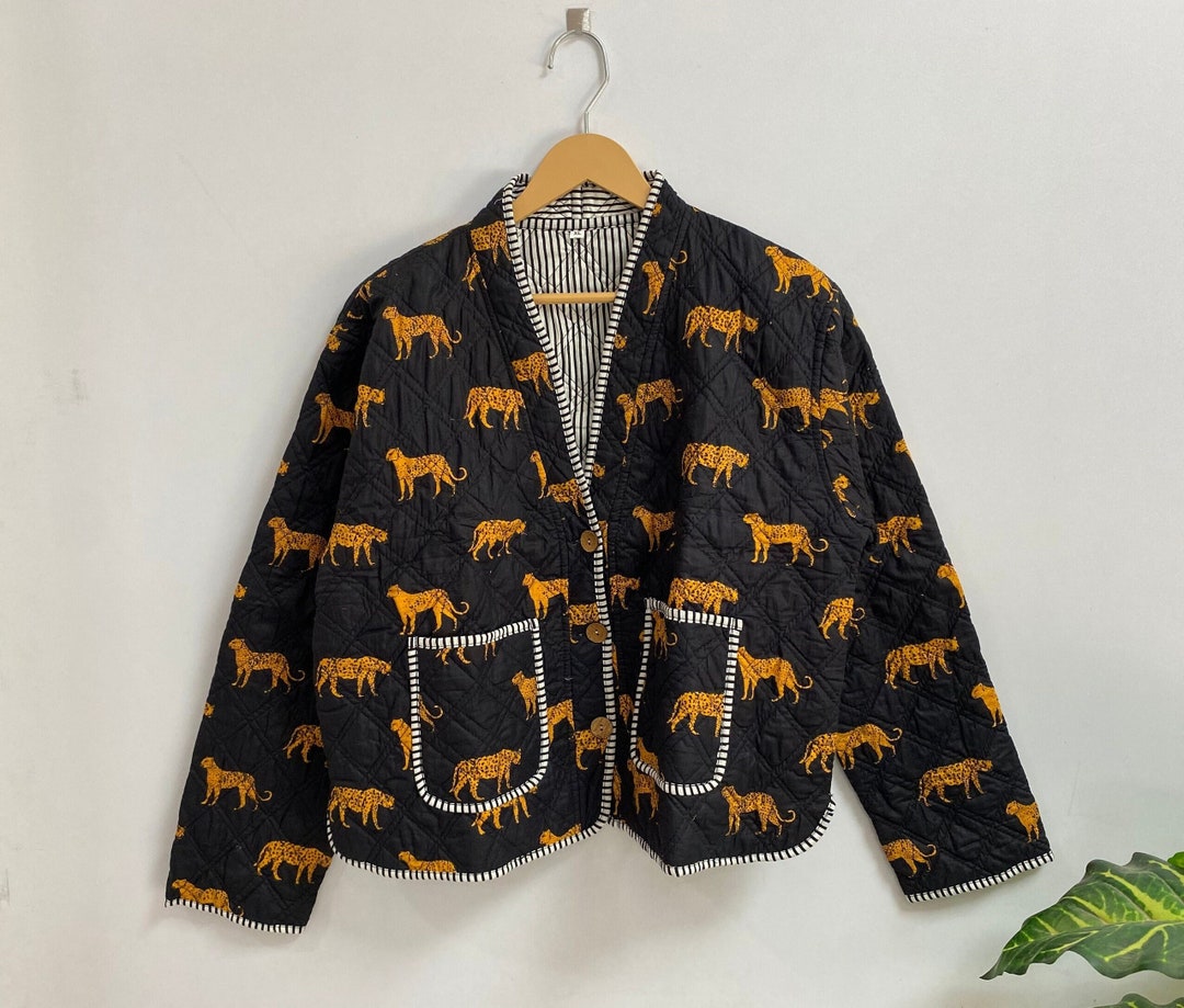 Cotton Jacket, Indian Handmade Quilted Jacket, Reversible Burfi Quilted ...