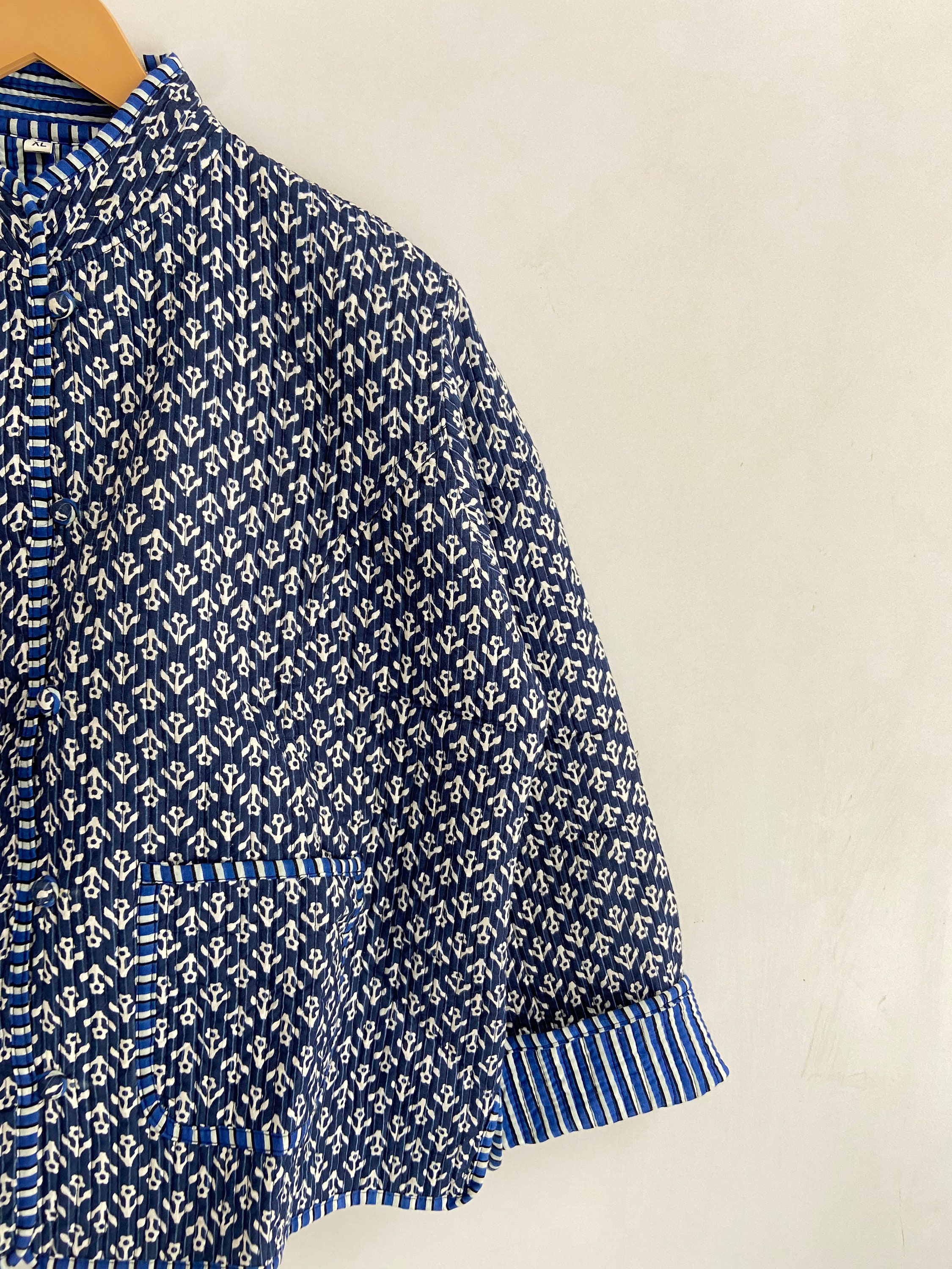 Reversible Jacket Blue Indigo Jacket Kantha Jacket Indian Handmade ...