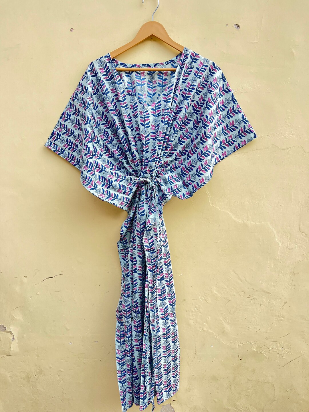 Indian Long Size Cotton Kaftan, Bohemian Cotton Robe, Women Maxi Robe ...
