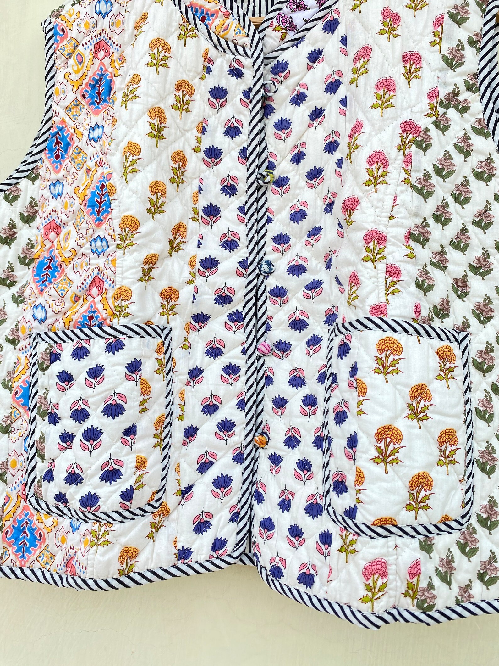 Cotton Vest Coat Burfi Quilted Cotton Sleeveless Jacket Handmade ...
