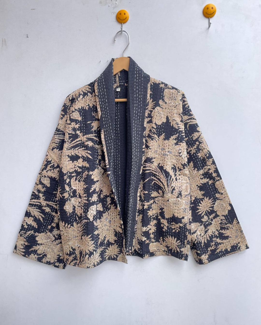 Kantha Reversible Short Jacket, Indian Handmade Quilted Jacket, Women's ...