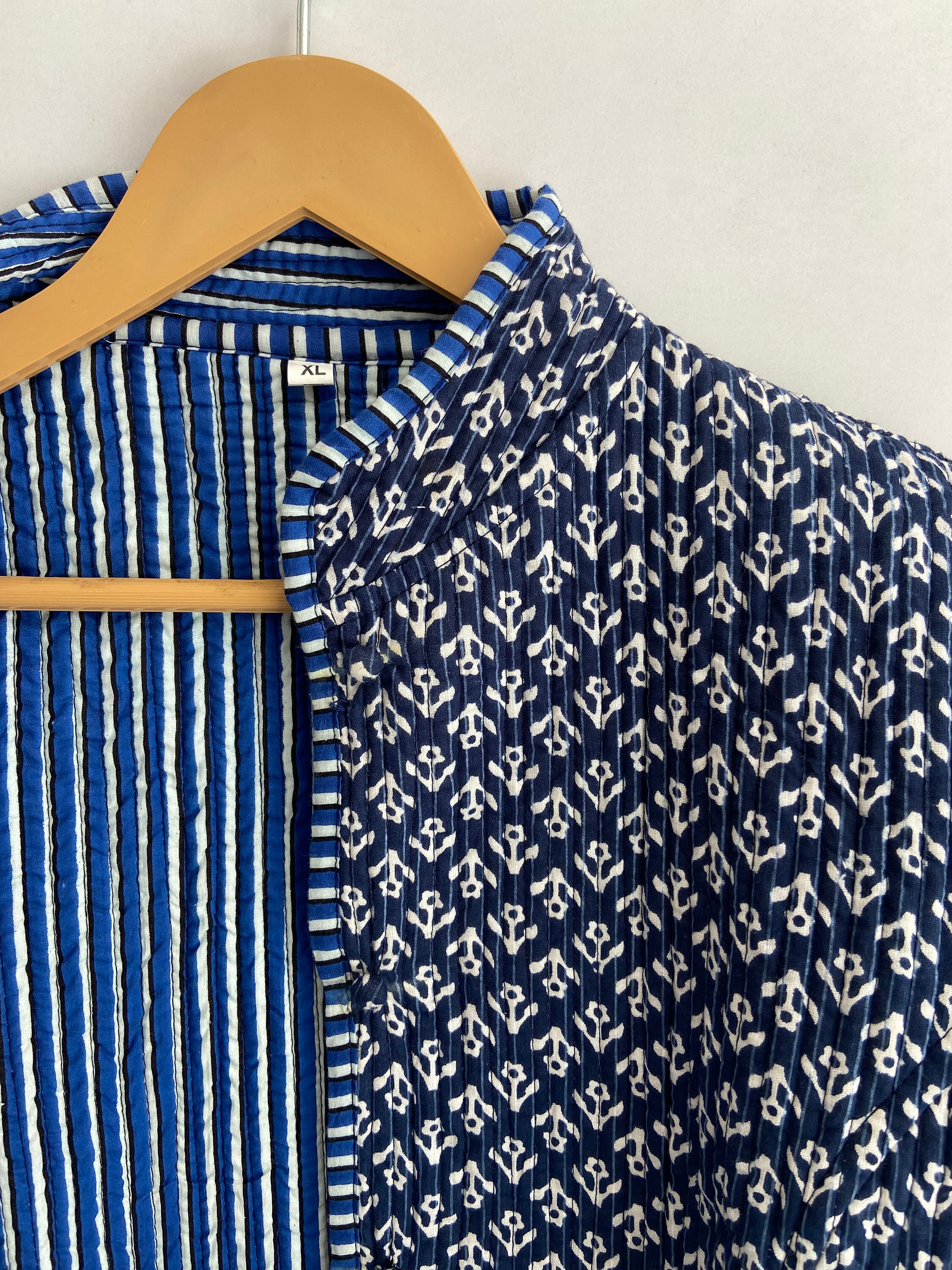 Reversible Jacket Blue Indigo Jacket Kantha Jacket Indian Handmade ...