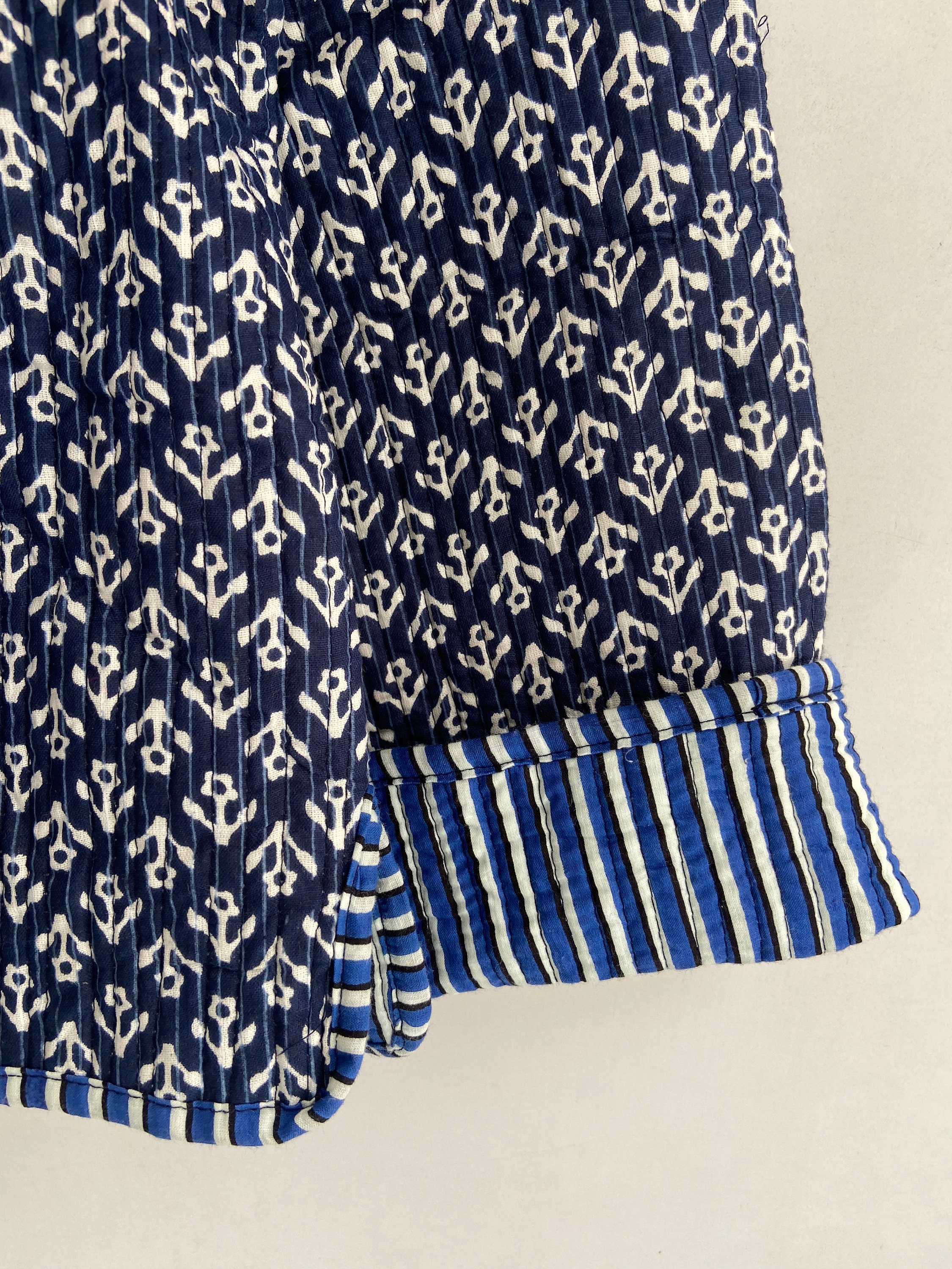 Reversible Jacket Blue Indigo Jacket Kantha Jacket Indian Handmade ...