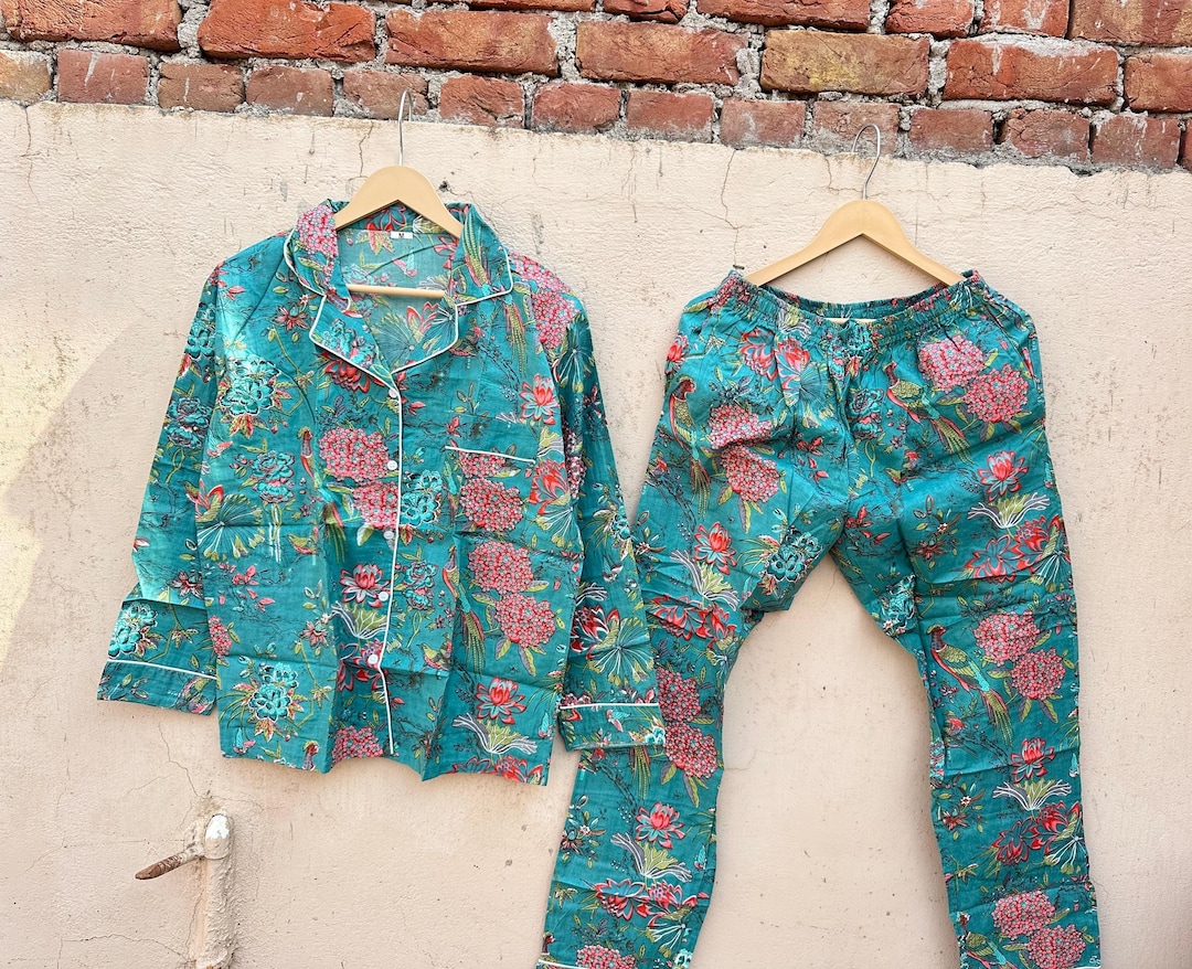 Cotton Pajama Set, Pure Cotton Pajama Set, Indian Pajama Set, New ...