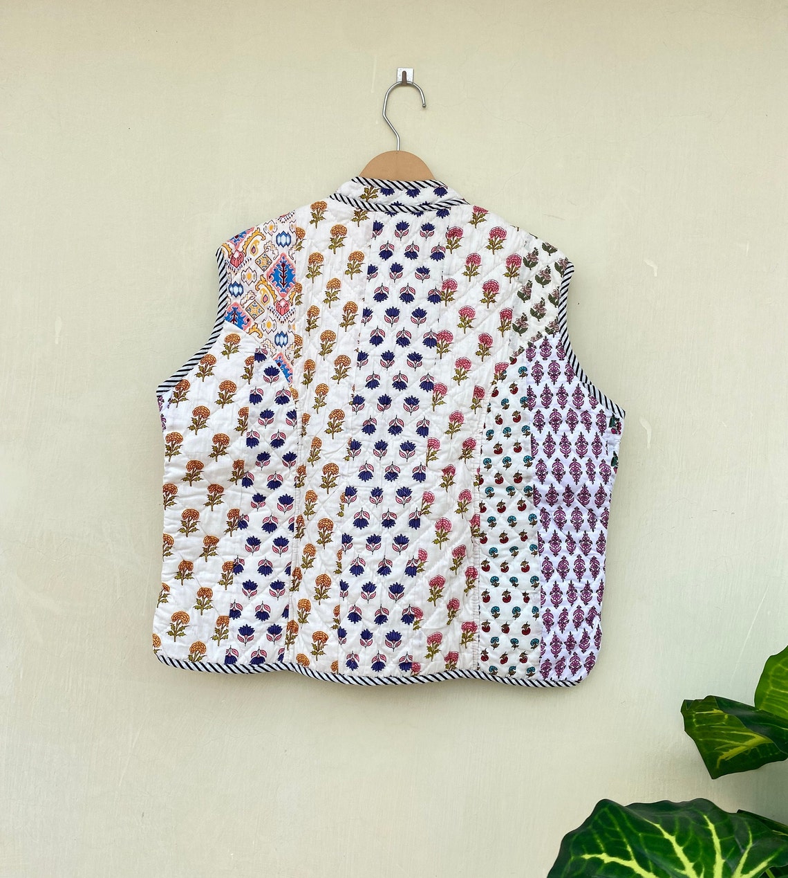 Cotton Vest Coat Burfi Quilted Cotton Sleeveless Jacket Handmade ...