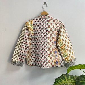 Patchwork Collar Jacket Cotton Burfi Quilted Boho Coat Unisex New Style ...