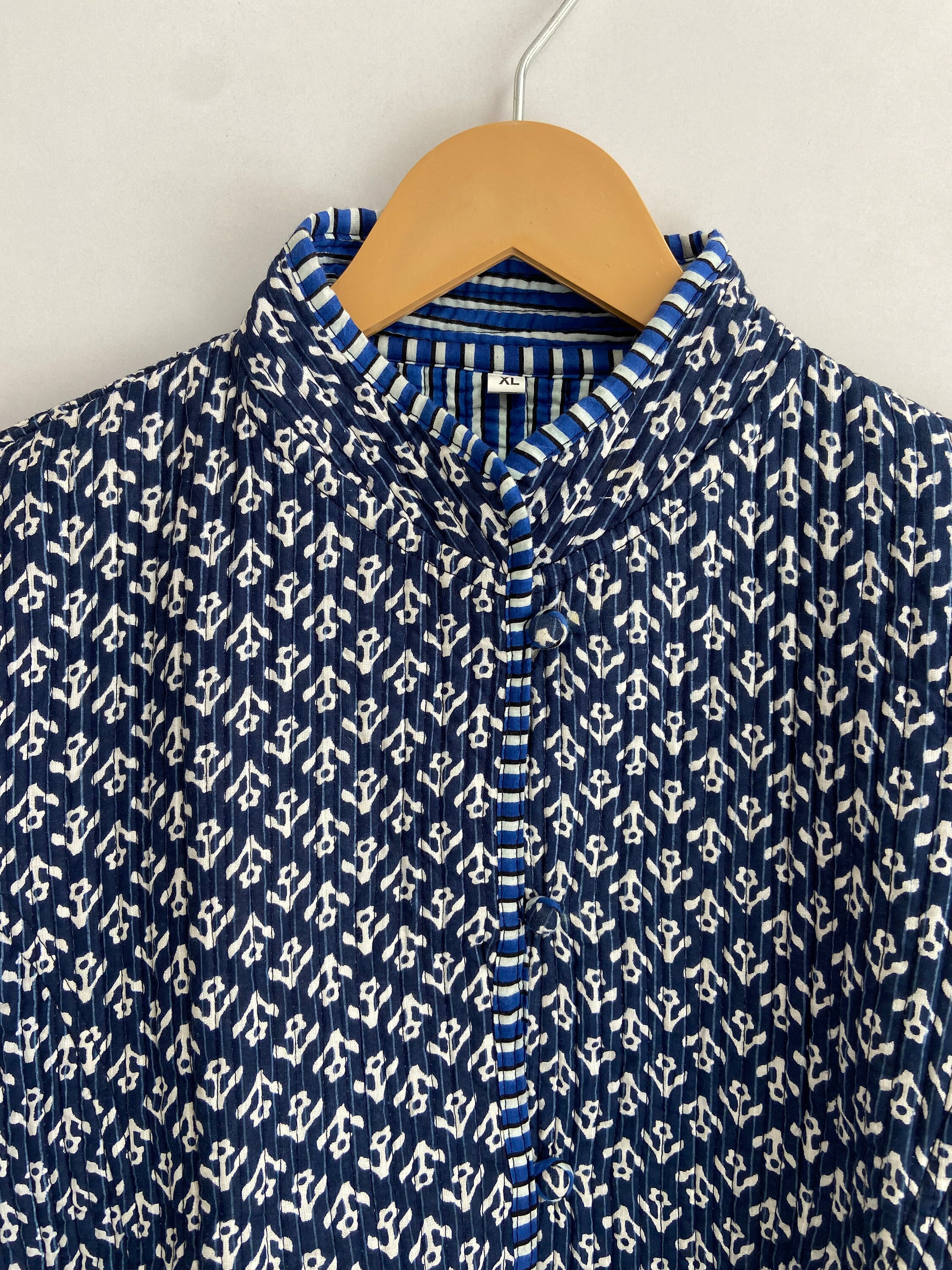 Reversible Jacket Blue Indigo Jacket Kantha Jacket Indian Handmade ...