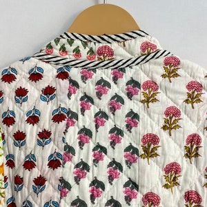 Patchwork Collar Jacket Cotton Burfi Quilted Boho Coat Unisex New Style ...