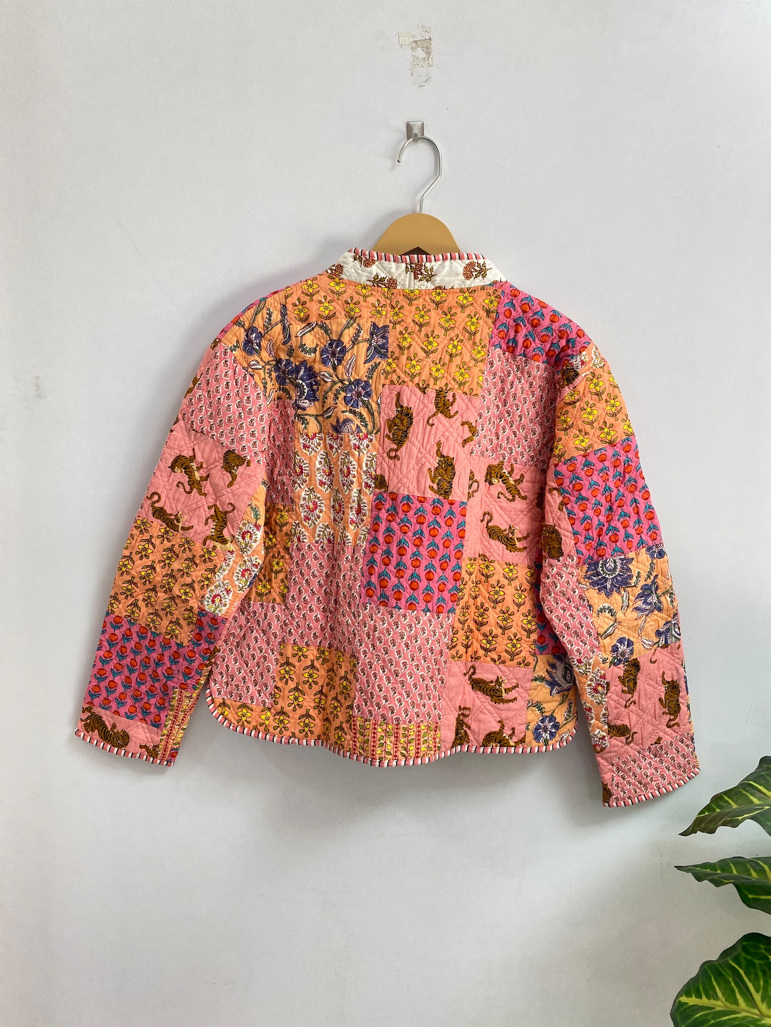 Handmade Patchwork Jacket Cotton Burfi Quilted Jacket Indian Reversible ...