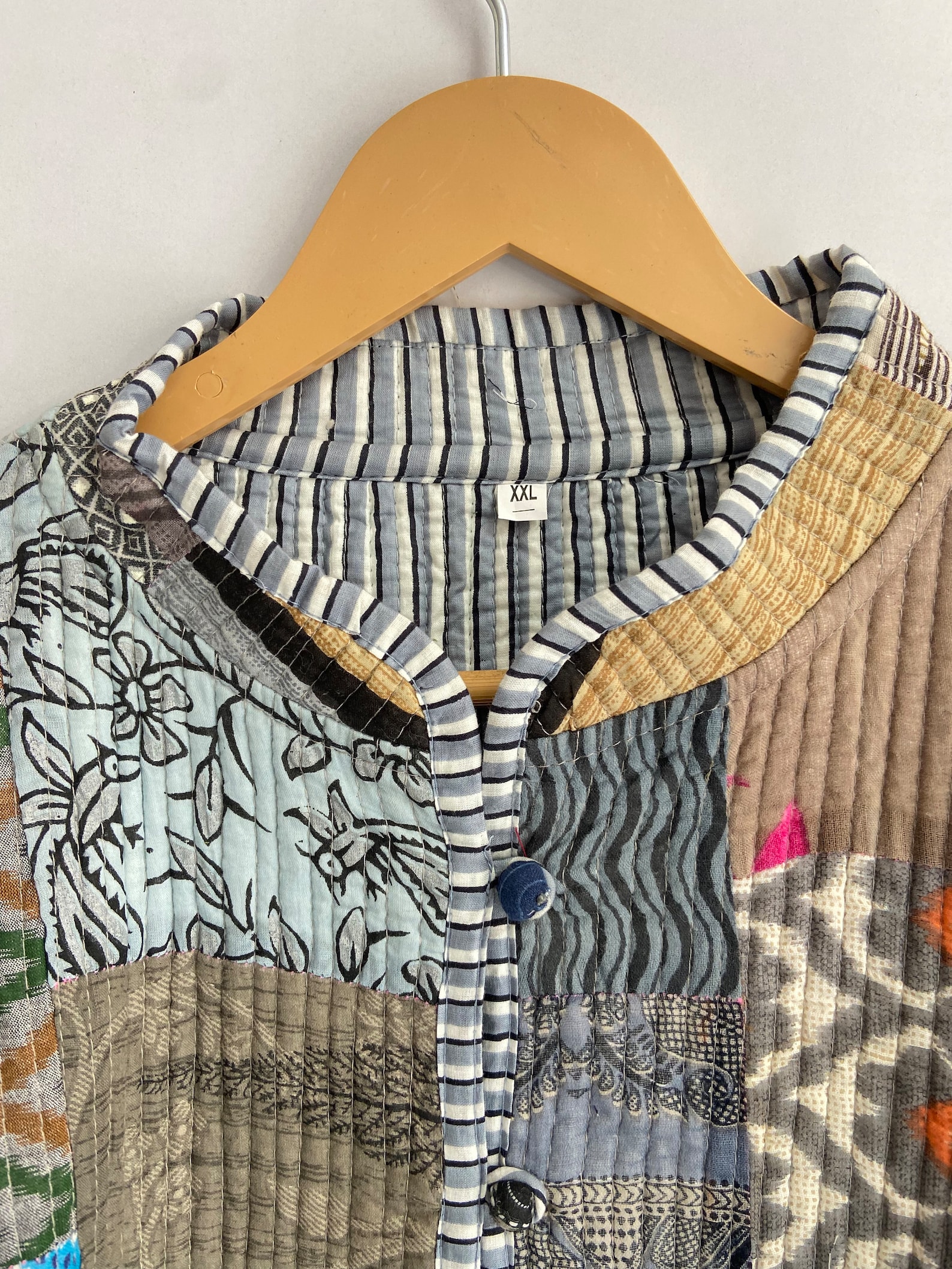 Patchwork Cotton Jacket Hand Stitched Quilted Patchwork Jacket Unisex ...