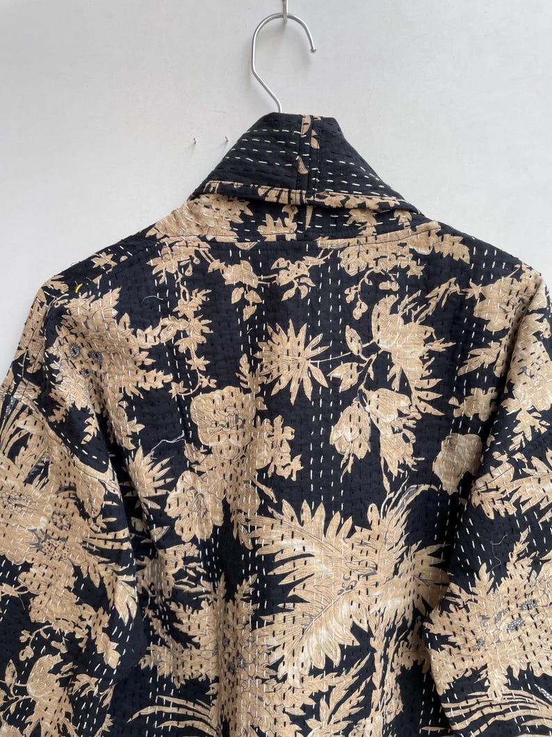 Kantha Reversible Short Jacket, Indian Handmade Quilted Jacket, Women's ...