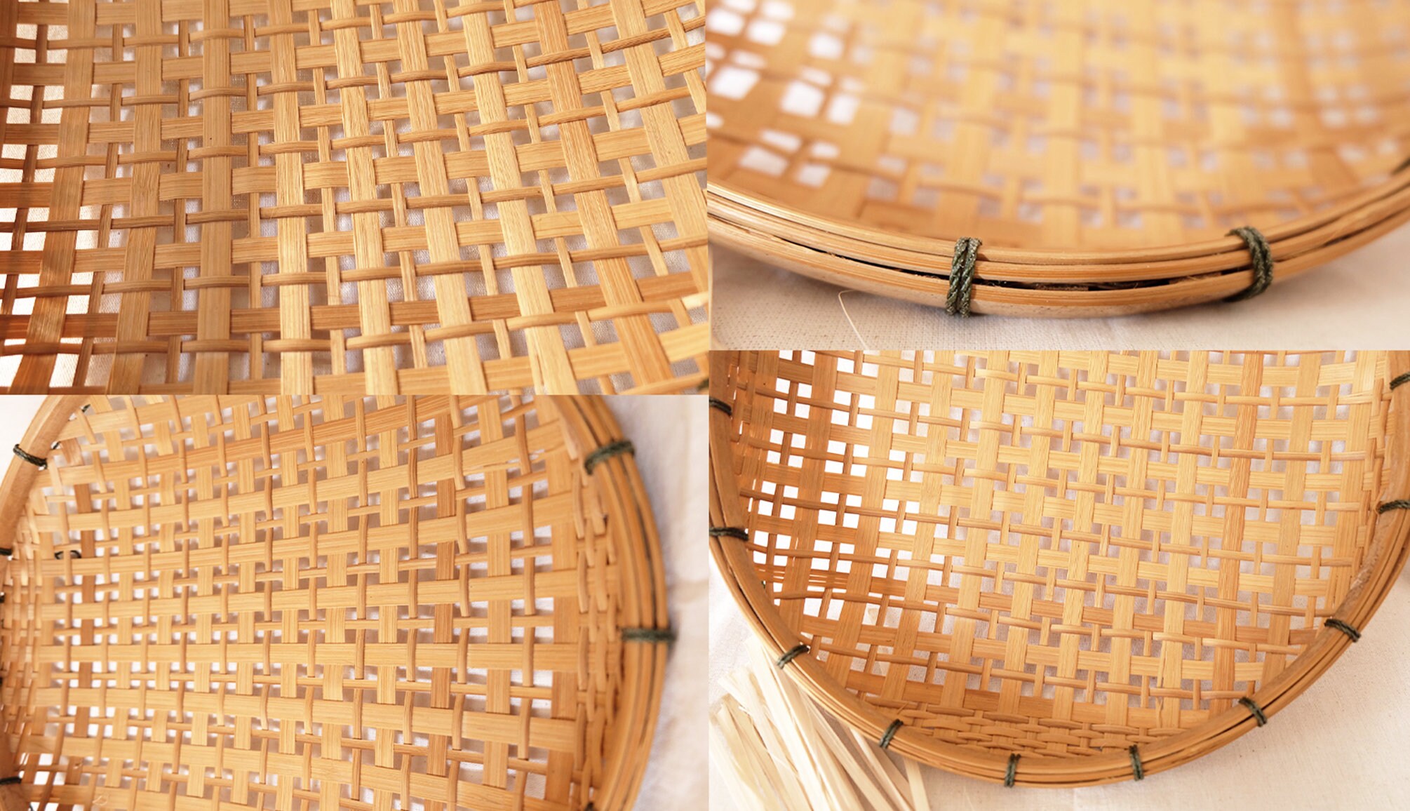 BAMBOO TRAY DECOR Handmade Traditional Thai Rattan Straw Colander ...