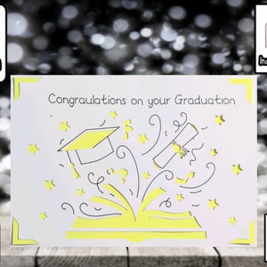 Graduation Card SVG Cricut Graduation Card Insert SVG Includes Envelope ...