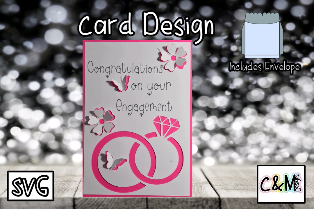 Engagement Card SVG Pop up 3D Card Engagement Card Insert SVG Card ...