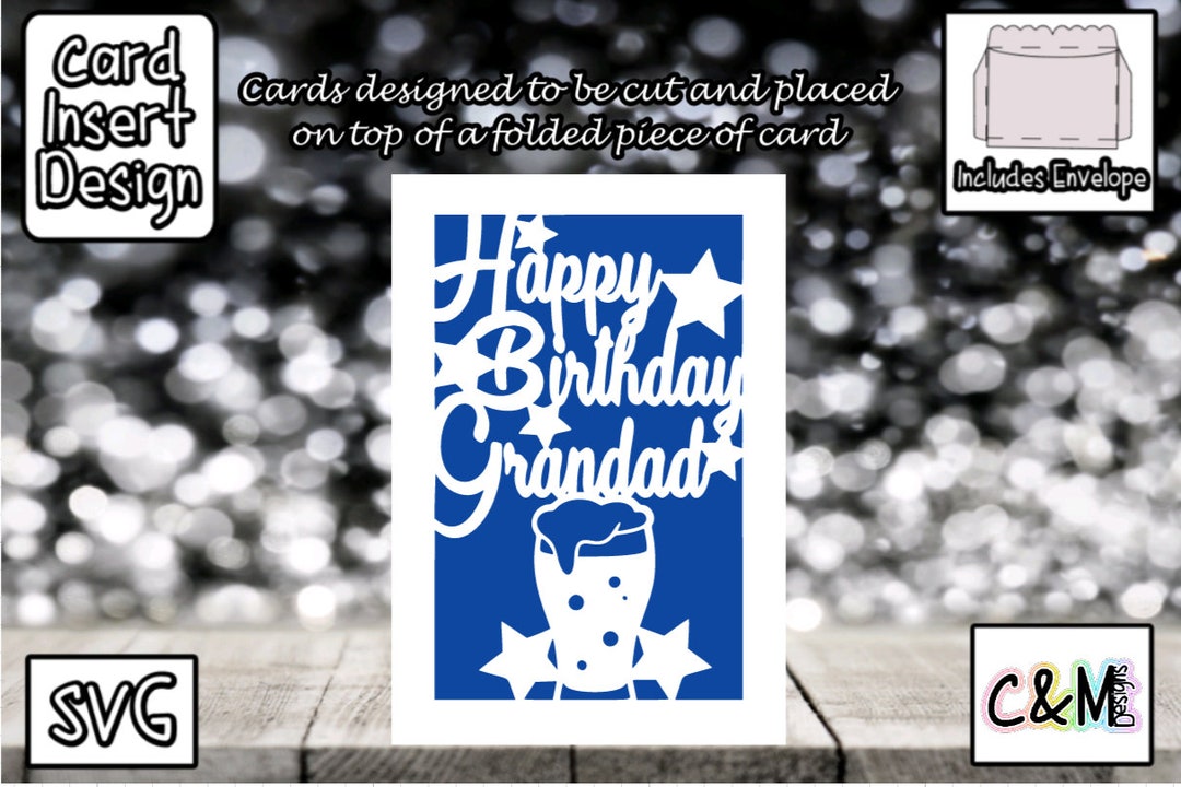 Grandad Birthday SVG Happy Birthday Card Insert Grandad SVG Card Making ...