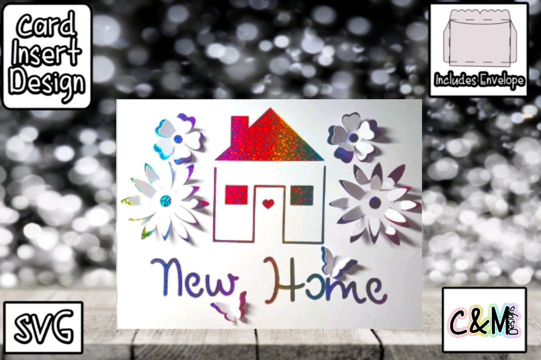 New Home Card SVG New House Card Insert SVG Card Making 3D Card Card ...