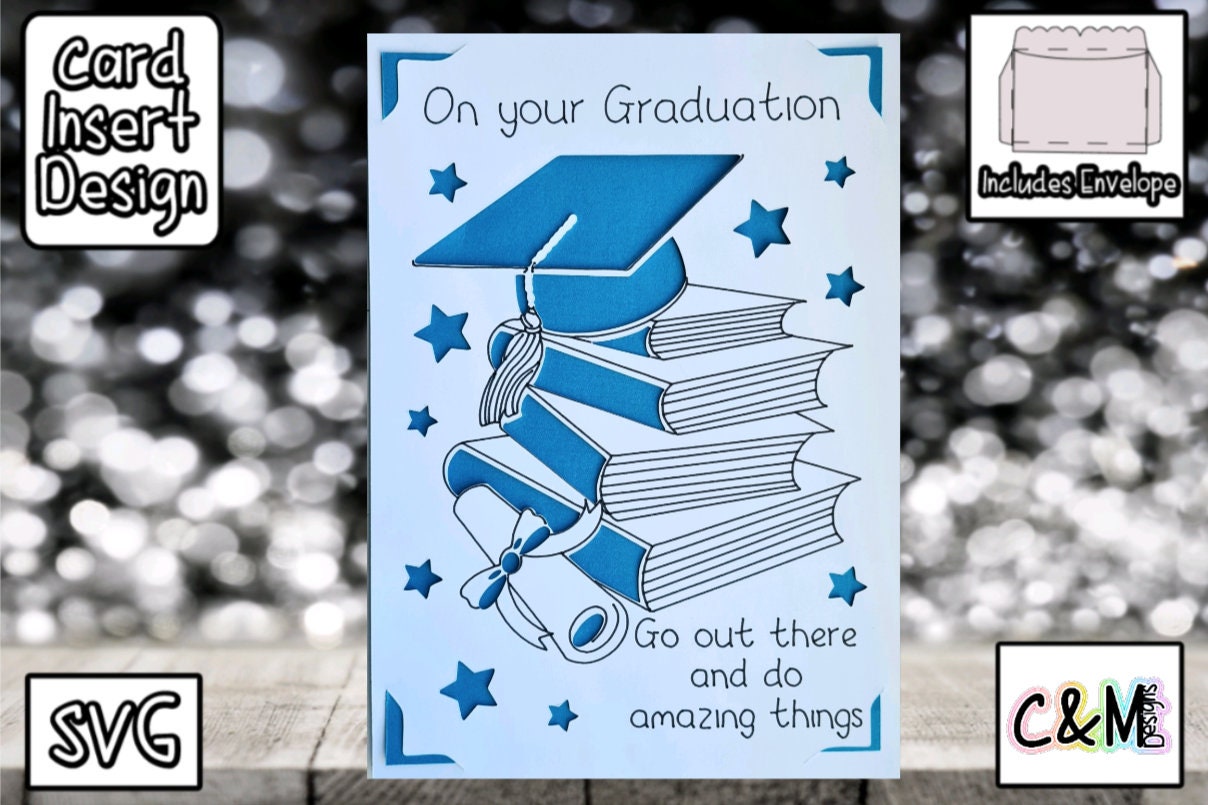 Graduation Card SVG Cricut Graduation Card Insert SVG - Etsy UK