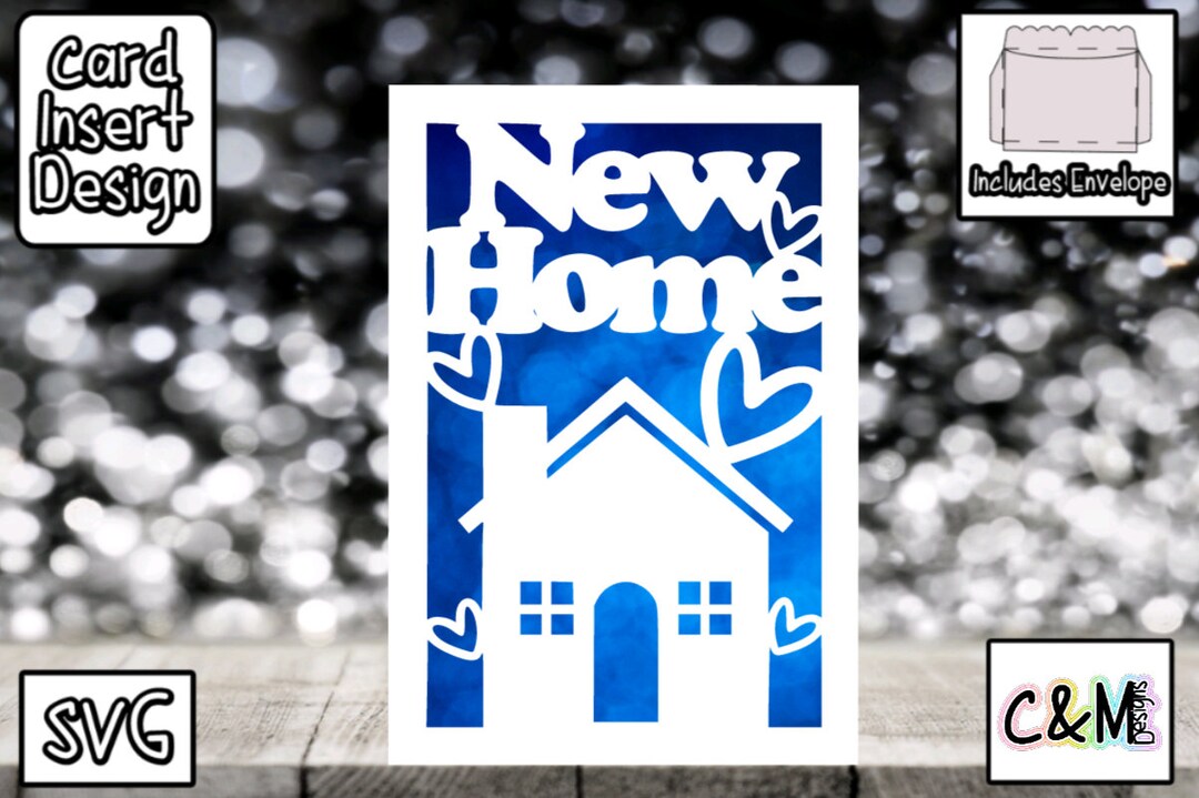 New Home Card SVG New House Card Insert SVG Card Making 3D Card Card ...