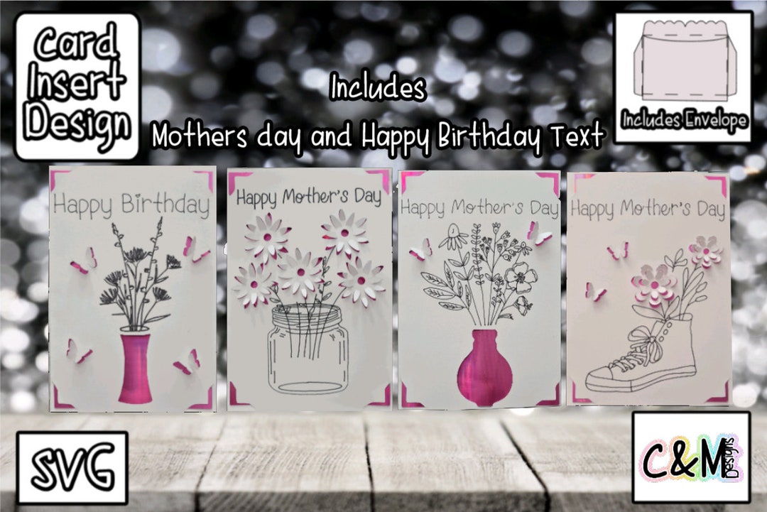 Happy Birthday SVG Mom Mum Mothers Day Pop up Card Card Insert SVG 3D ...