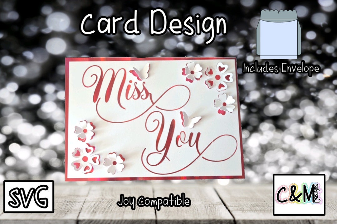 Miss You SVG Miss You Card Pop up Card Card Insert SVG Card Making 3D ...