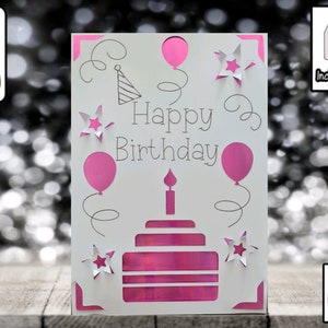 Happy Birthday Card SVG Happy Birthday Card Insert Birthday Card ...