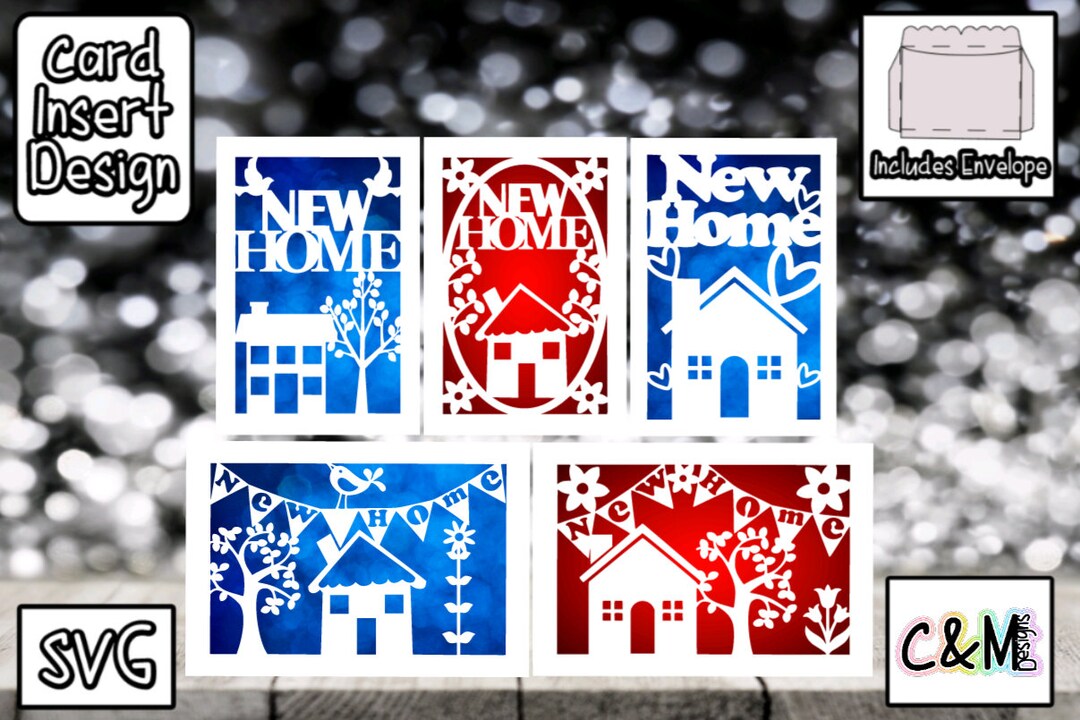 New Home Card SVG New House Card Insert SVG Card Making 3D Card Card ...