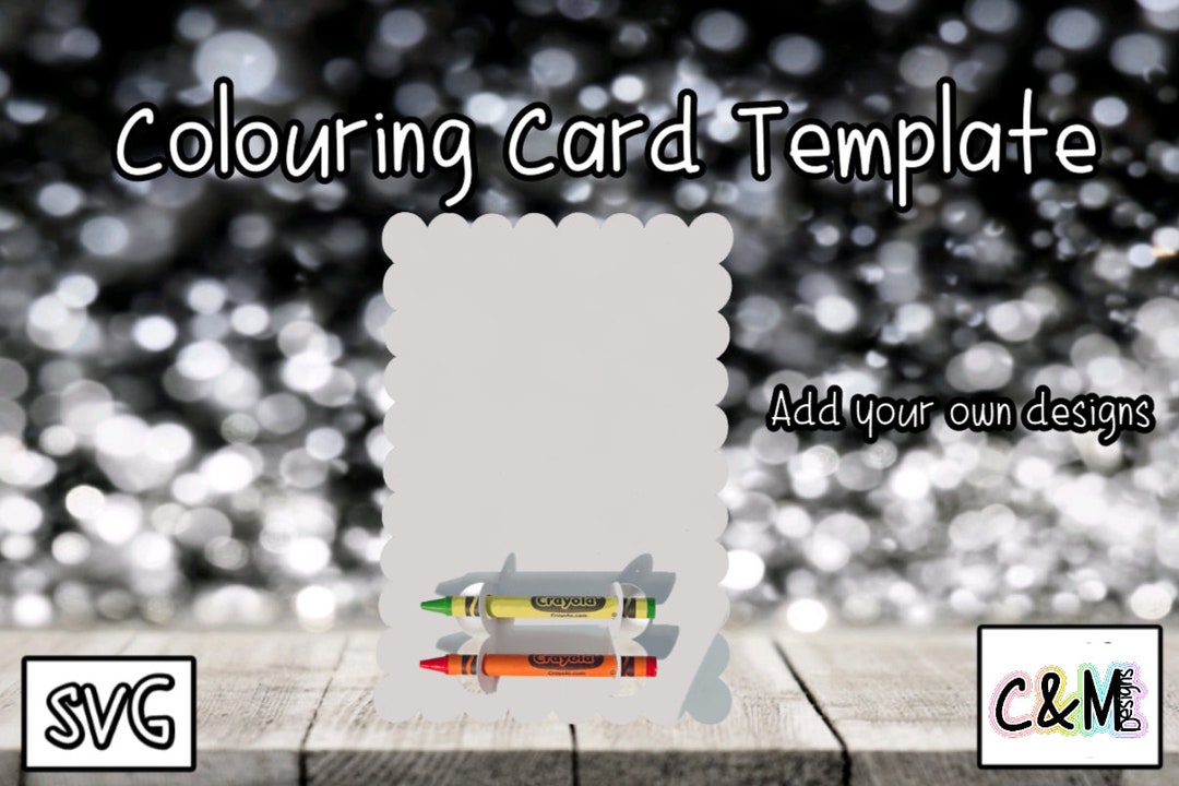 Colouring Card Template SVG Add Your Own Design Colouring Card Template ...