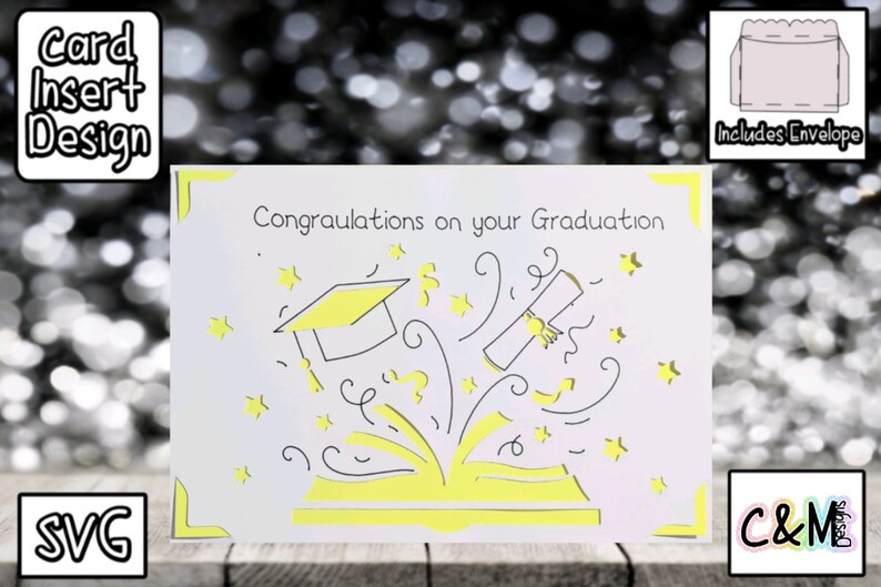 Graduation Card SVG Cricut Graduation Card Insert SVG - Etsy