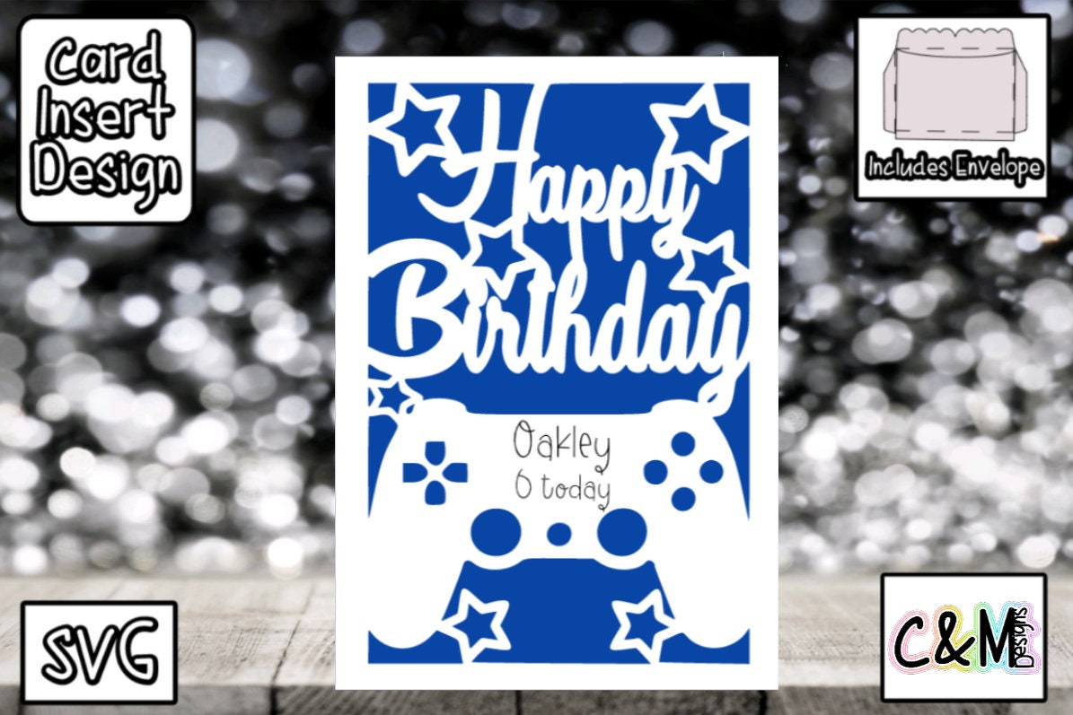 Birthday Card SVG Happy Birthday Controller Gamer - Etsy