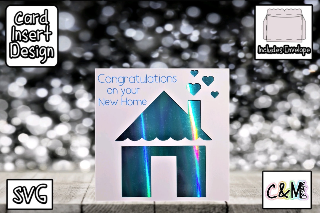 New Home Card SVG New House Card Insert SVG Card Making 3D Card Card ...