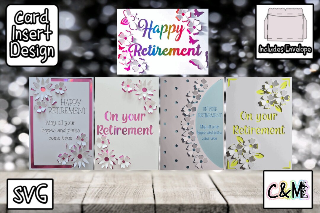 Happy Retirement SVG Retirement Card Pop up Card Card Insert SVG Card ...