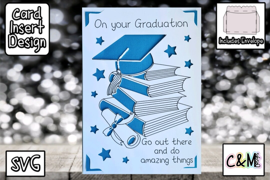 Graduation Card SVG Cricut Graduation Card Insert SVG Includes Envelope ...